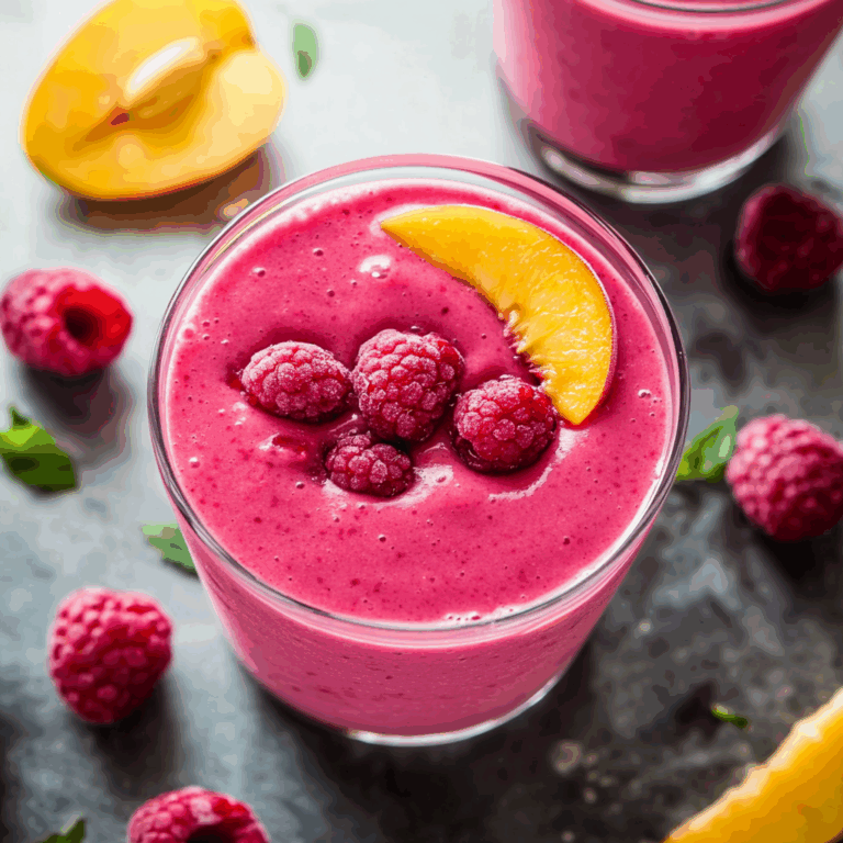 Raspberry Peach Smoothie - The recipe mingle