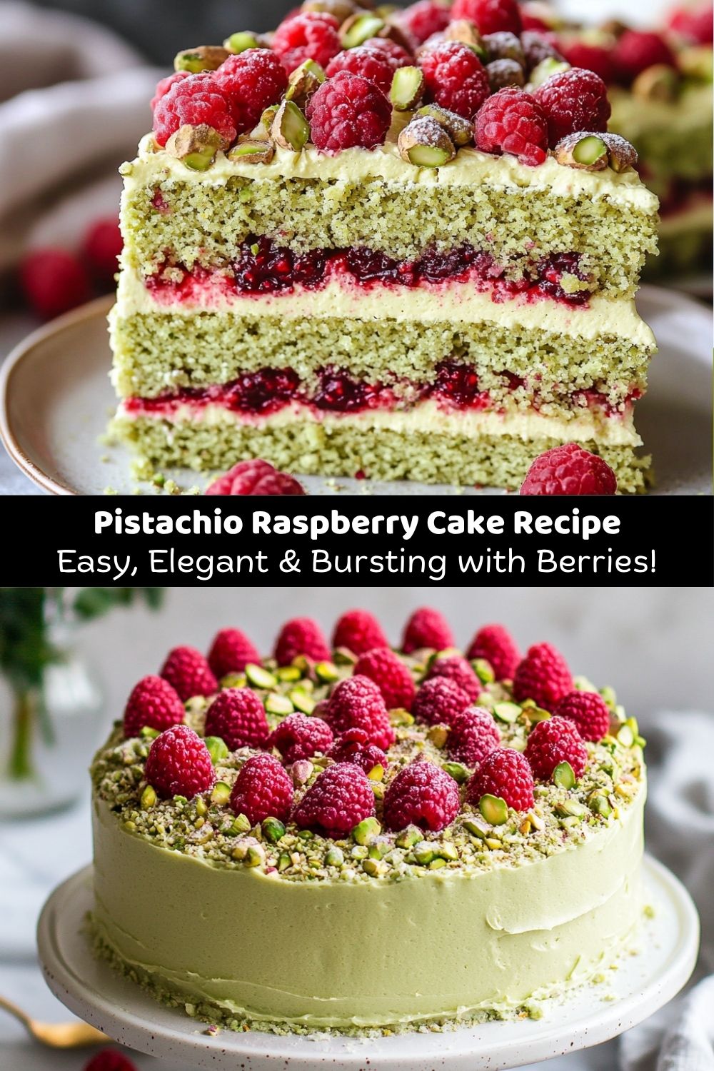 Pistachio Raspberry Cake - The recipe mingle