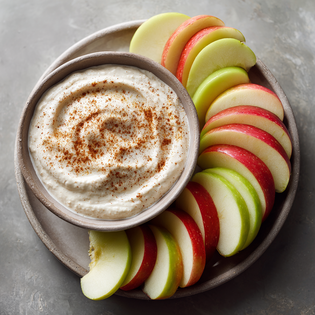 Apples with Maple Cinnamon Greek Yogurt Dip - The recipe mingle