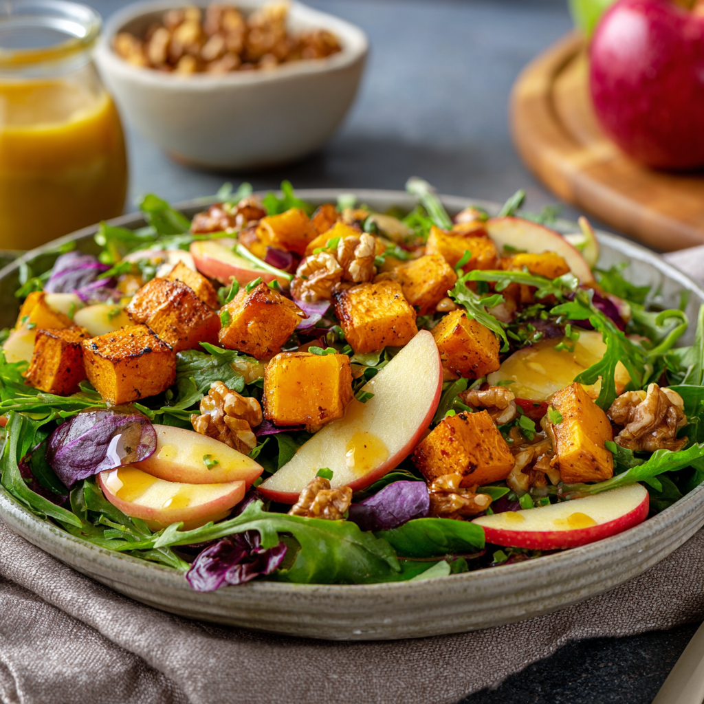 Pumpkin Cinnamon Apple Salad with Toasted Walnuts - The recipe mingle