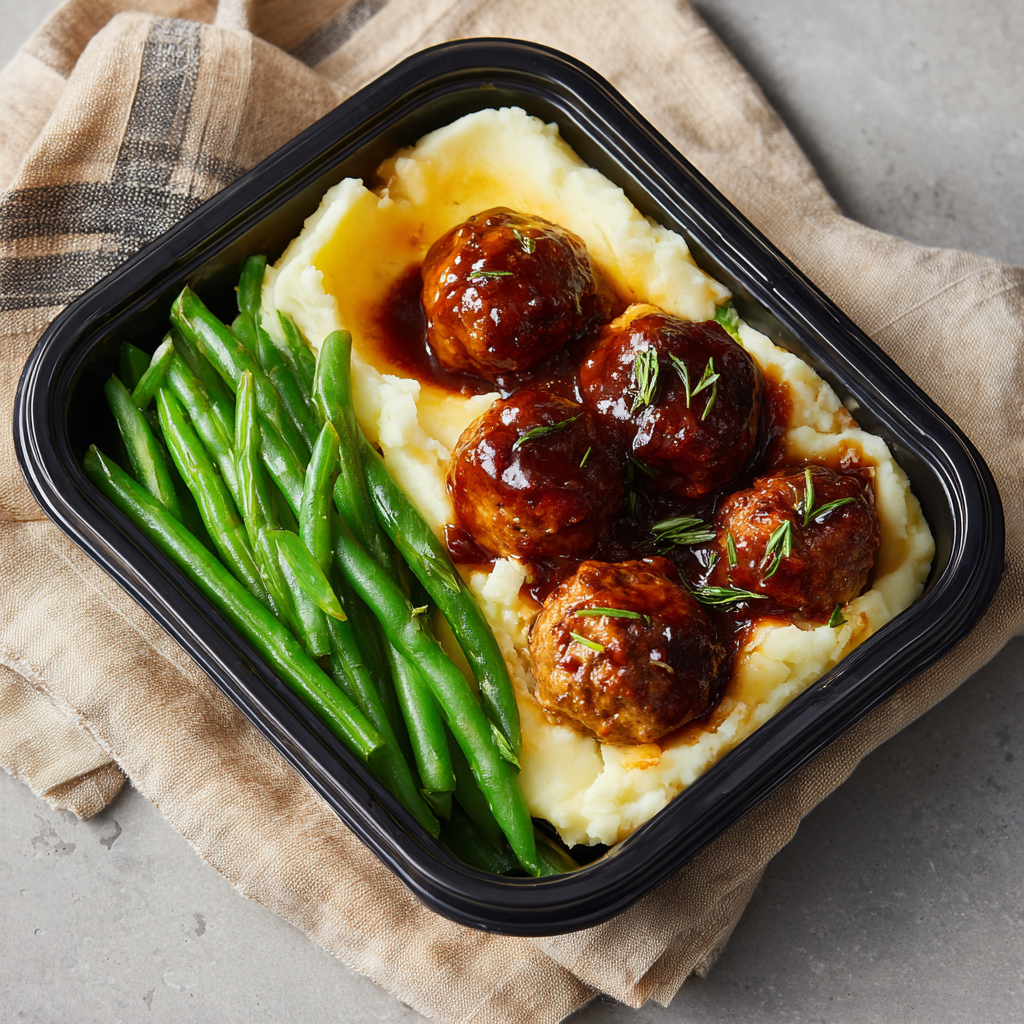 Sticky BBQ Meatball & Mashed Potato Stackers - The recipe mingle