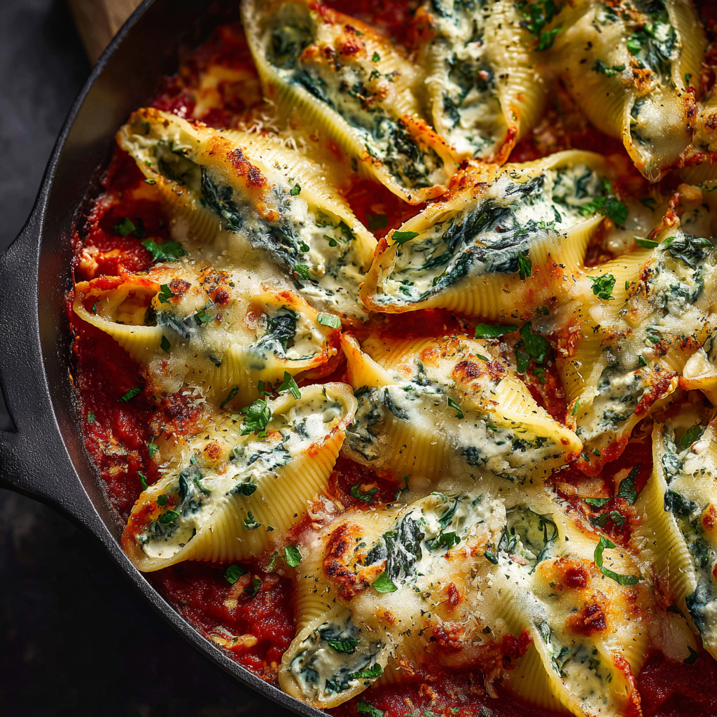Easy Spinach & Ricotta Stuffed Shells - The recipe mingle
