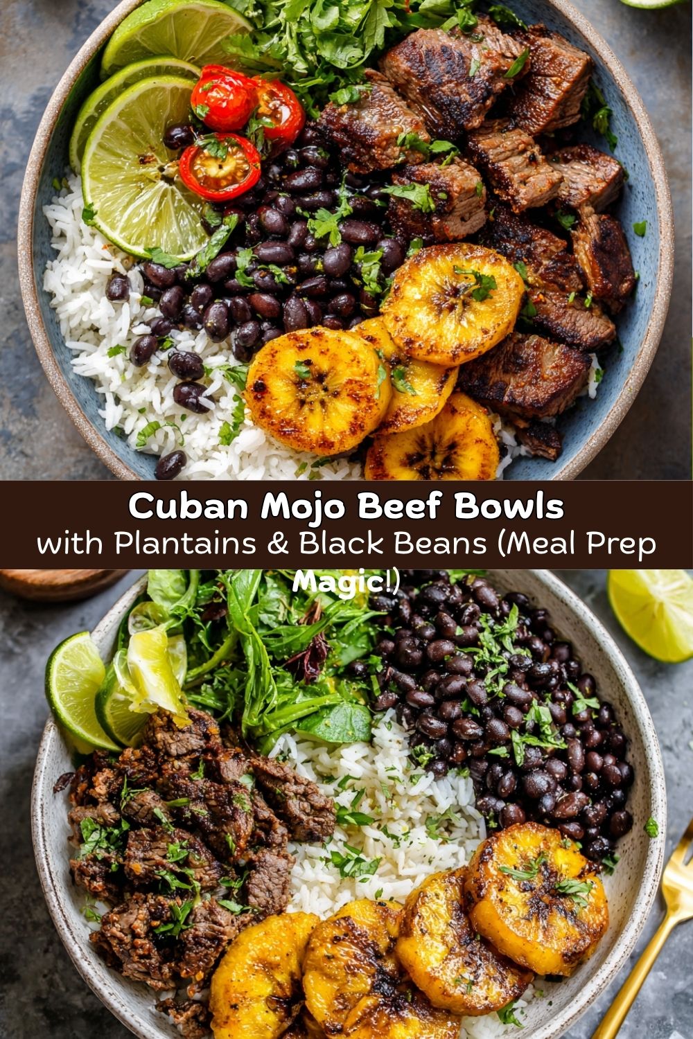 Cuban Mojo Beef Bowls with Black Beans & Plantains - The recipe mingle