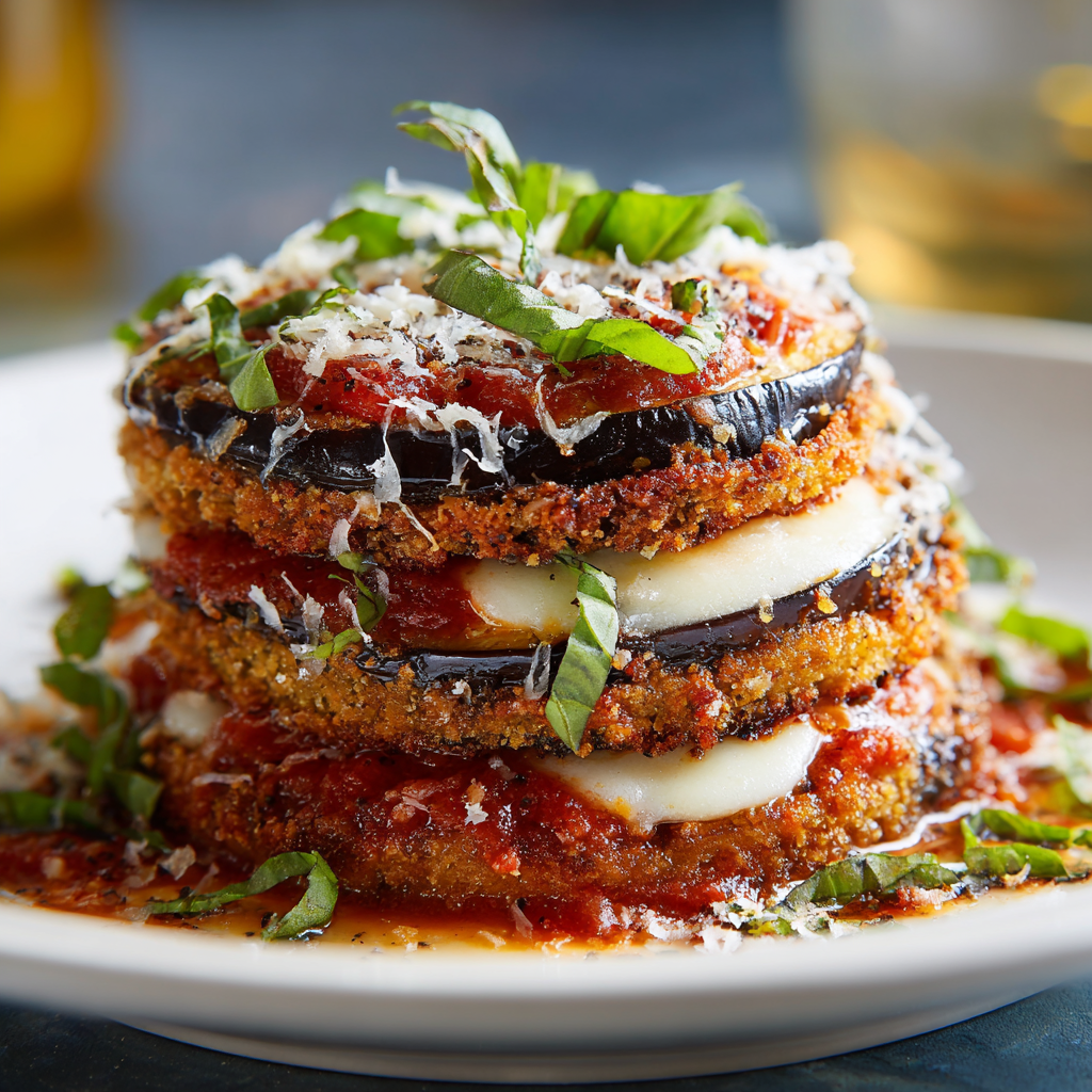 Eggplant Parmesan Stacks - The recipe mingle