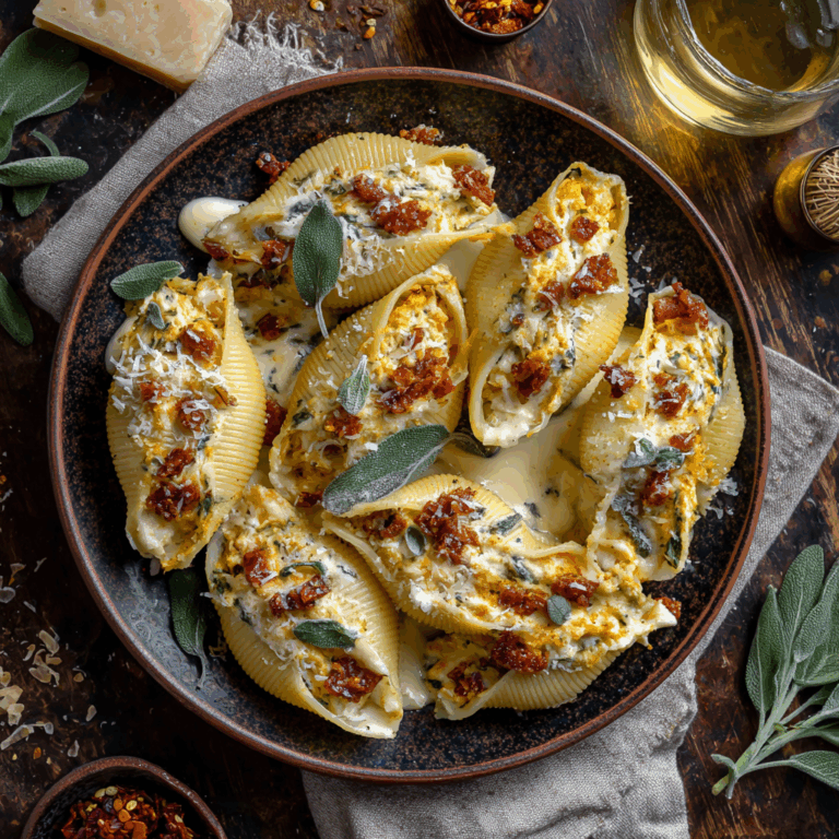 Pumpkin & Gouda Stuffed Shells with Brown Butter & Sage Alfredo - The ...