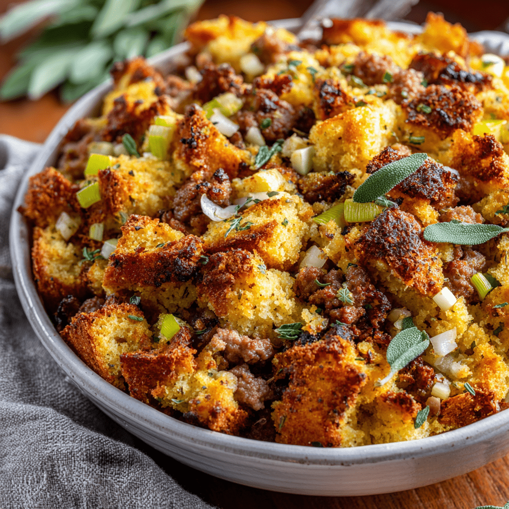 Homemade Cornbread Dressing with Sausage & Apples - The recipe mingle