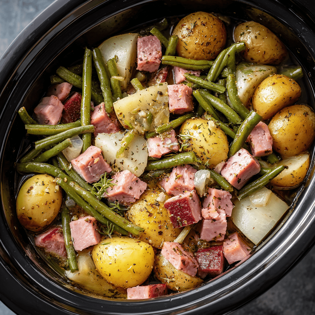 Crockpot Ham, Green Beans, and Potatoes : A Hearty One-Pot Comfort Meal ...