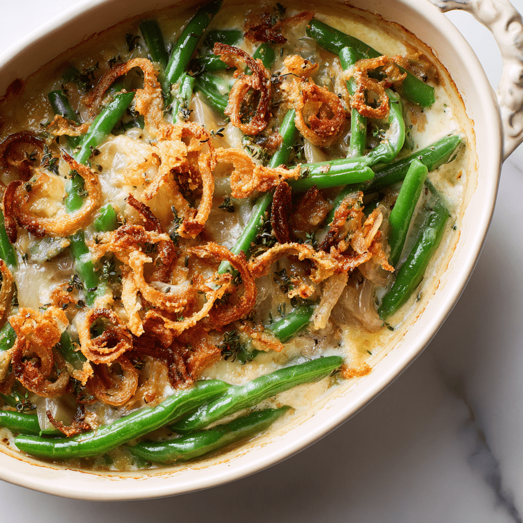 French Onion Green Bean Bake - The recipe mingle