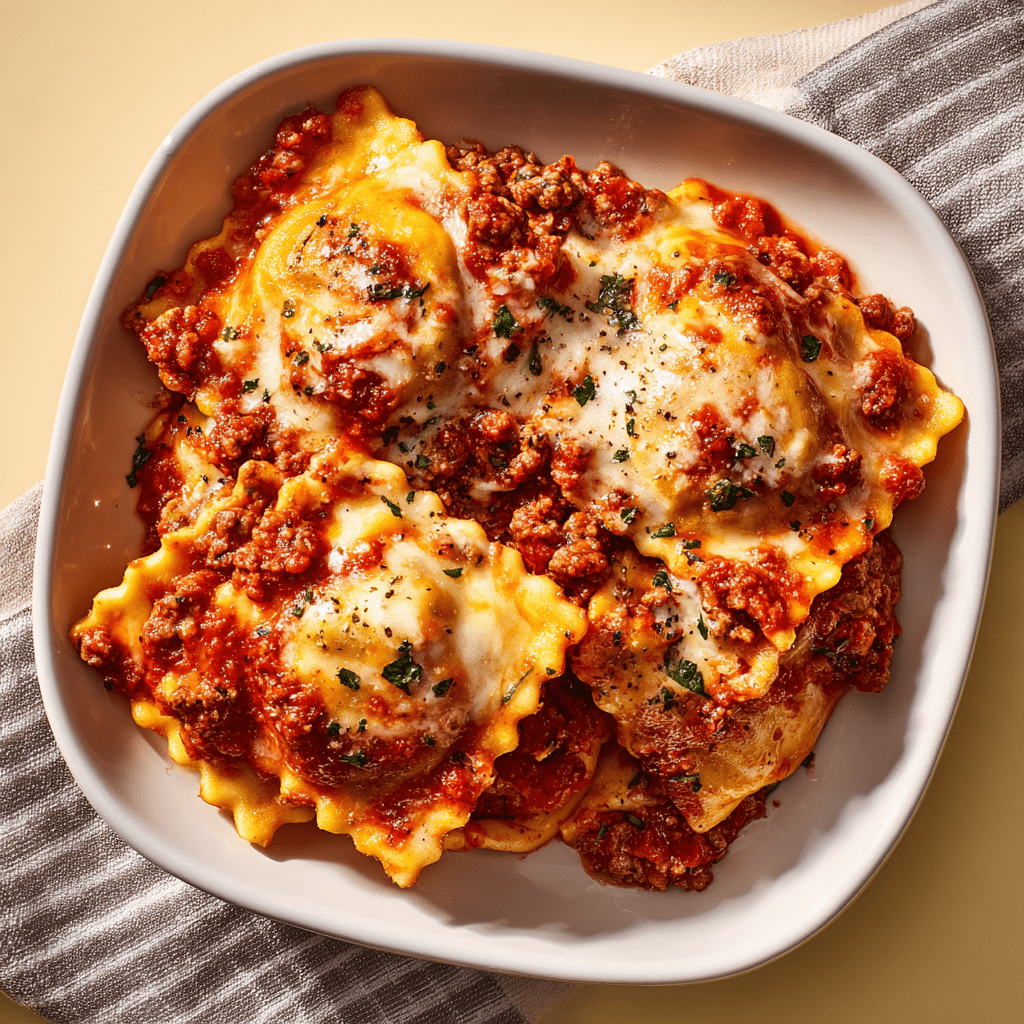 Lazy Lasagna Bake (3-Ingredient Ravioli Casserole) - The recipe mingle