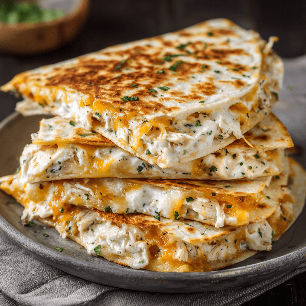 High-Protein Chicken Ranch Quesadilla : Crispy, Creamy & Low-Carb - The ...