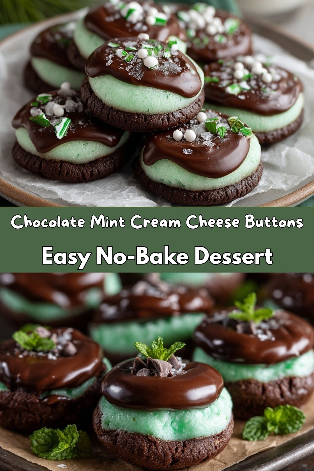 Chocolate Mint Cream Cheese Buttons - The recipe mingle