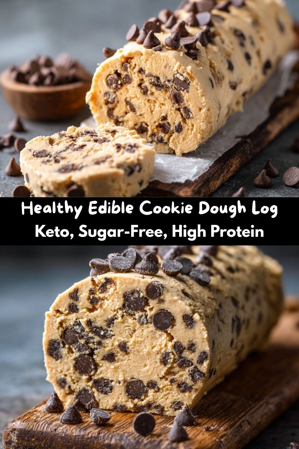 Healthy Edible Cookie Dough Log (Keto, Sugar-Free, High Protein) - The ...