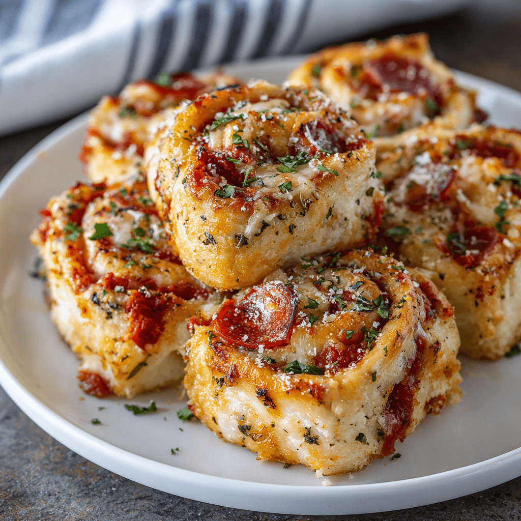 Cheesy Pepperoni Pizza Rolls with Garlic Butter : Irresistible Pull ...