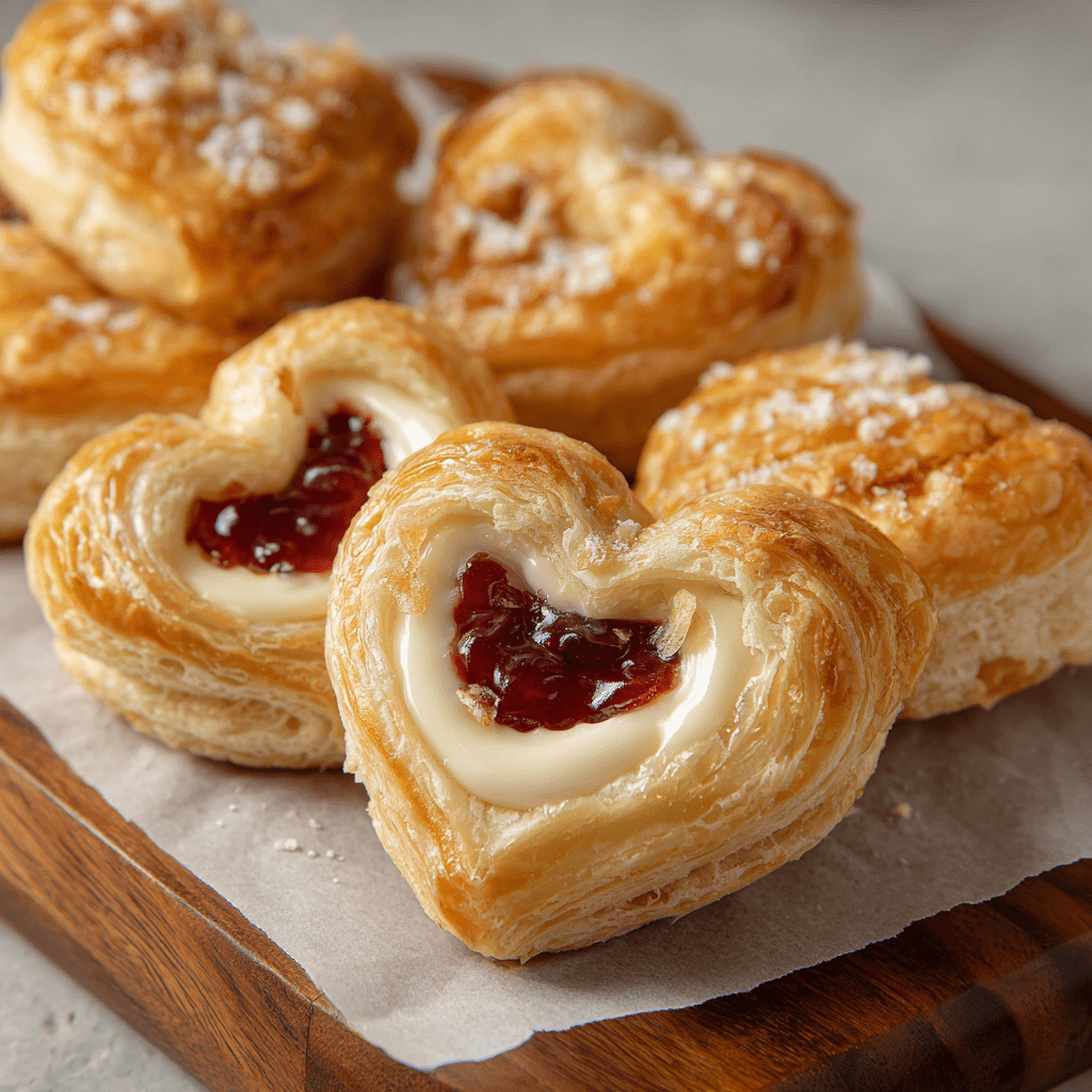 Stuffed Puff Pastry Donut Hearts The Recipe Mingle