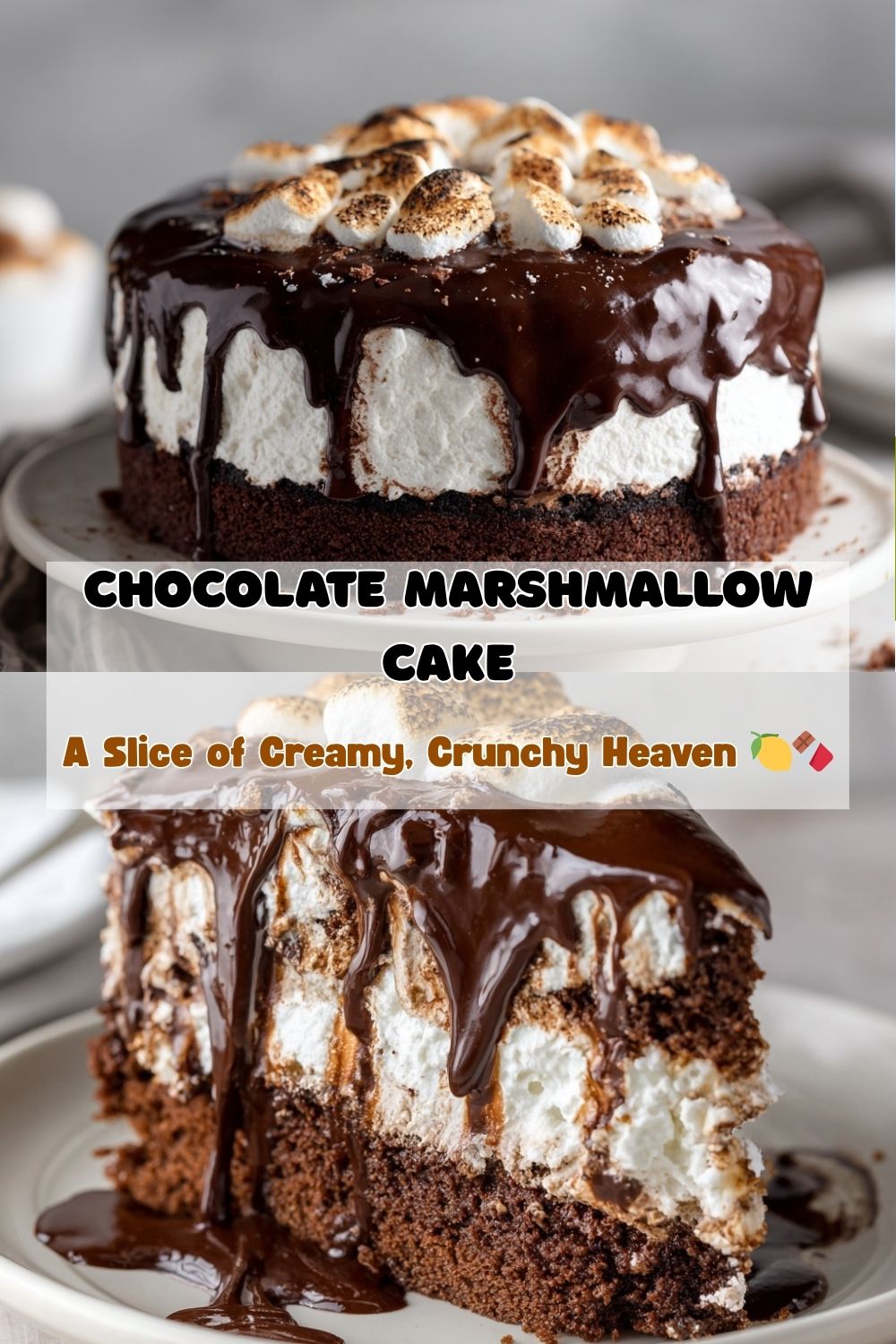 Chocolate Marshmallow Cake with Dark Chocolate Ganache : Rich, Fudgy ...