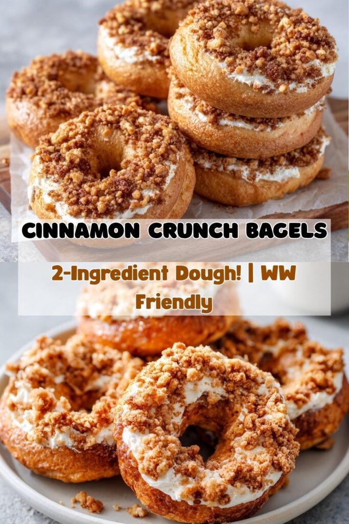Cinnamon Crunch Bagels with 2-Ingredient Dough : WW Friendly & Easy ...