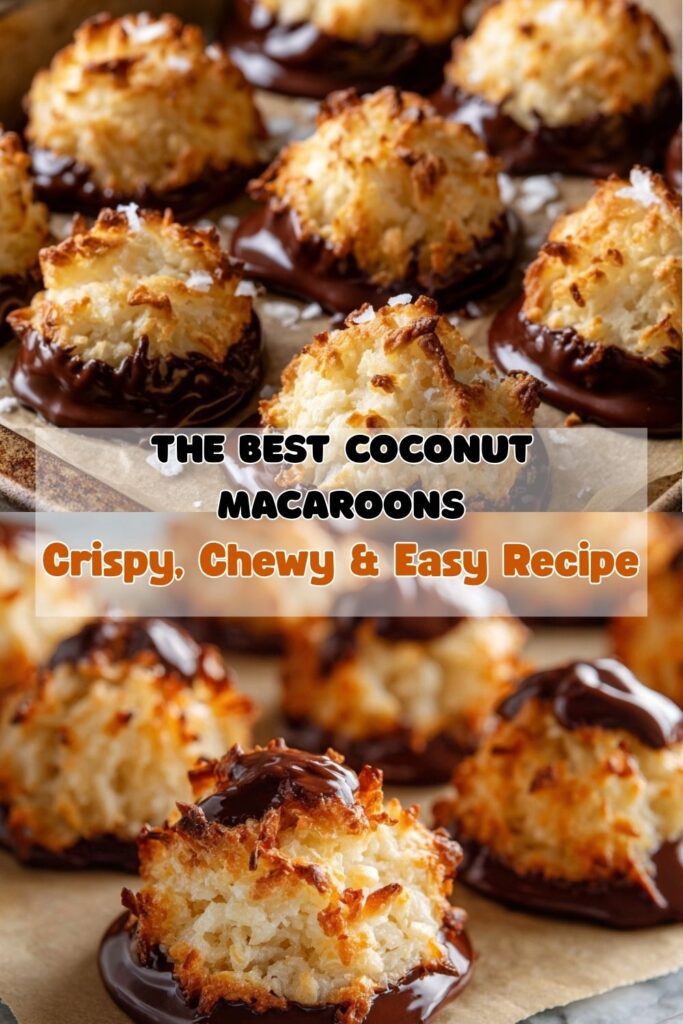 The Best Coconut Macaroons : Crispy, Chewy & Dipped in Chocolate - The recipe mingle