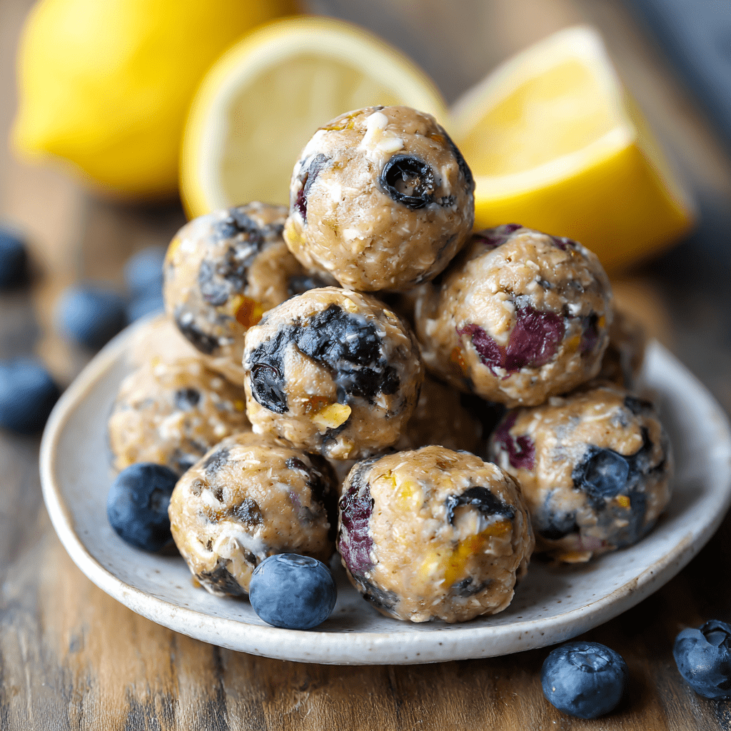 No-Bake Lemon Blueberry Protein Bites : Quick & Nourishing Snack - The ...