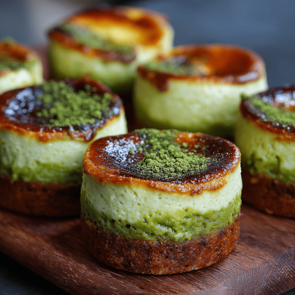 Mini Shamrock Matcha Basque Cheesecakes : Creamy, Burnt & Matcha-Green ...