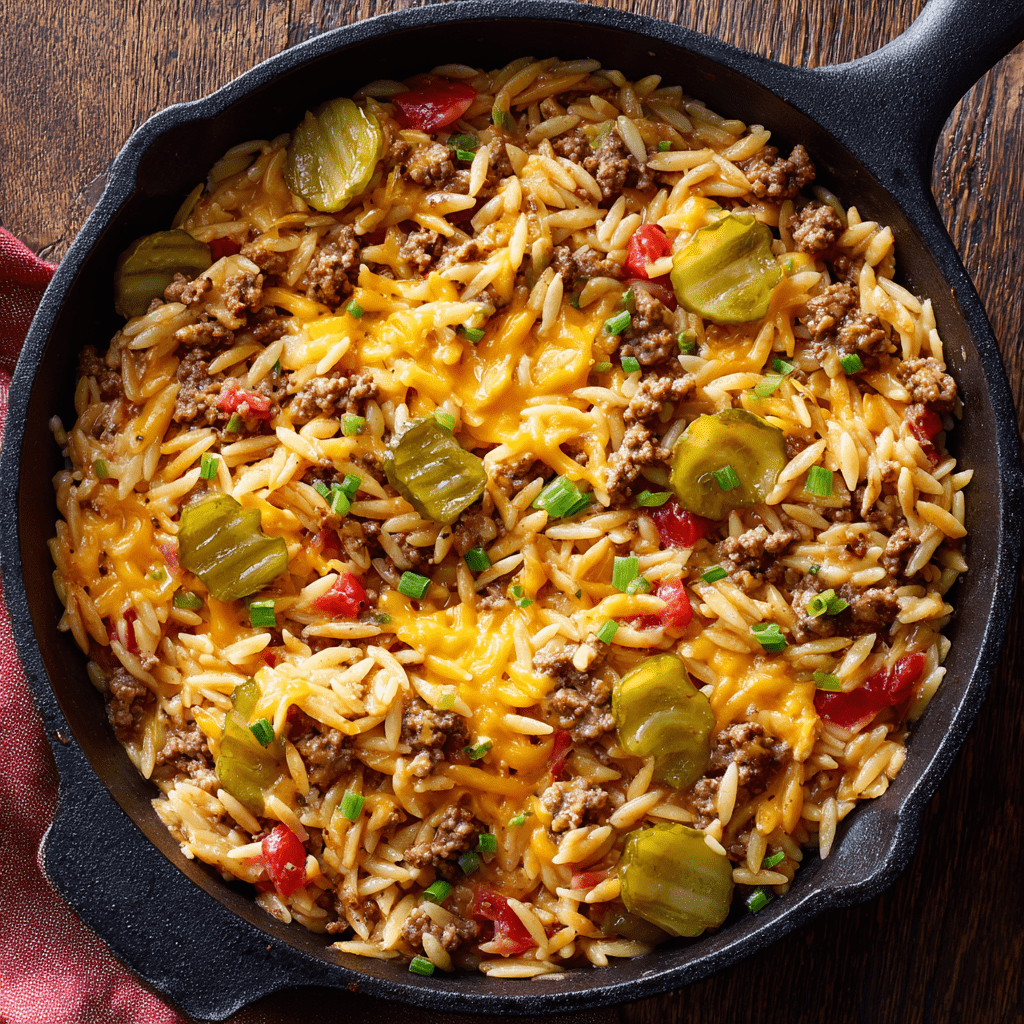 Cheeseburger Orzo : One-Pot Comfort with a Tangy Twist - The recipe mingle
