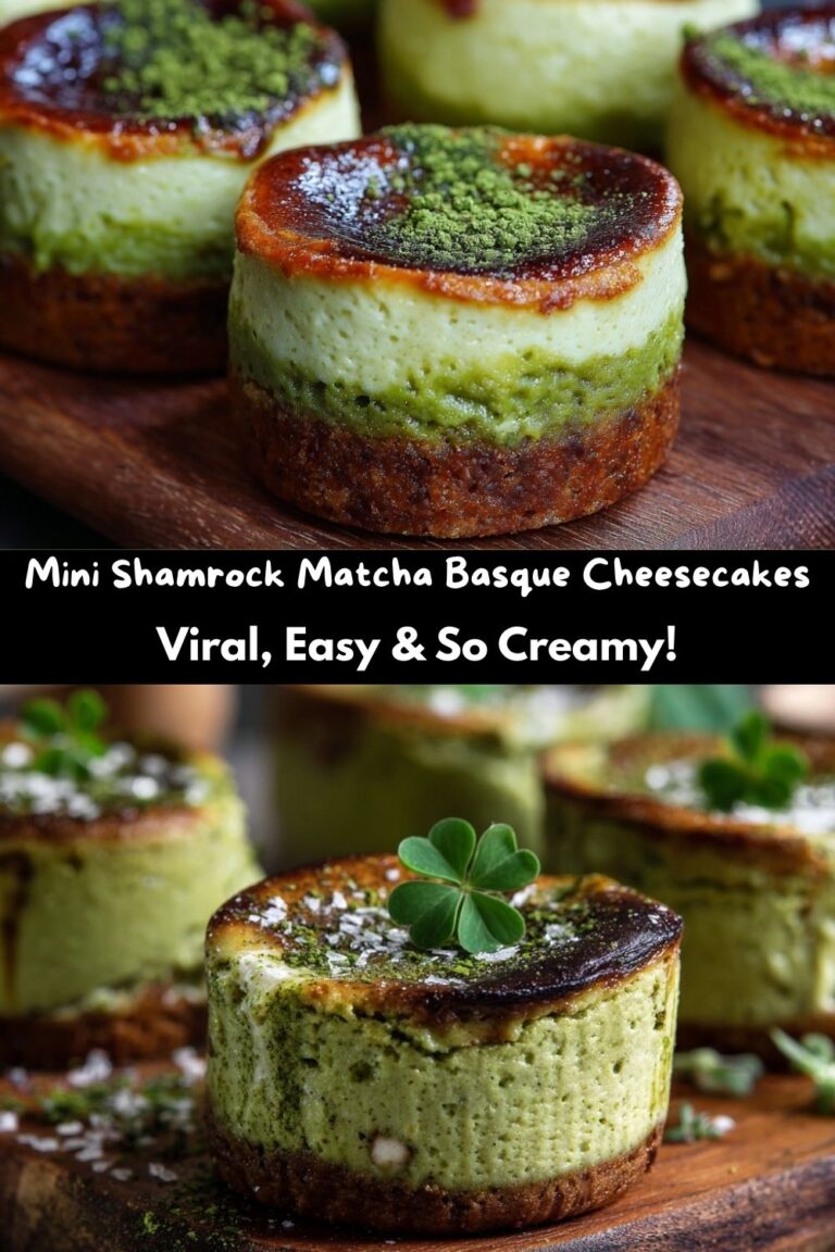 Mini Shamrock Matcha Basque Cheesecakes : Creamy, Burnt & Matcha-Green ...