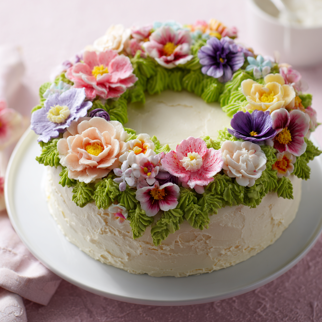 Spring Wreath Cake : Stunning Floral Ring Cake for a Fresh Seasonal ...