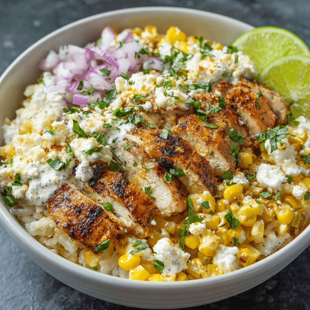 Street Corn Chicken Rice Bowl : Creamy, Zesty, and Packed with Flavor ...