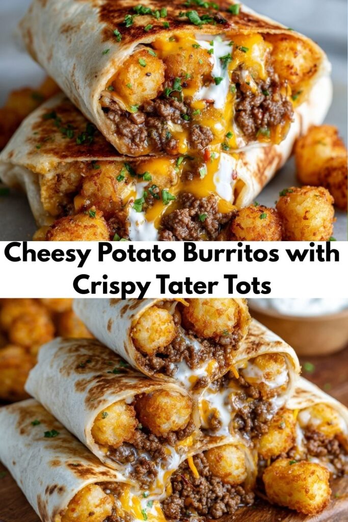 Cheesy Potato Burritos with Crispy Tater Tots : Loaded, Gooey & Crave ...