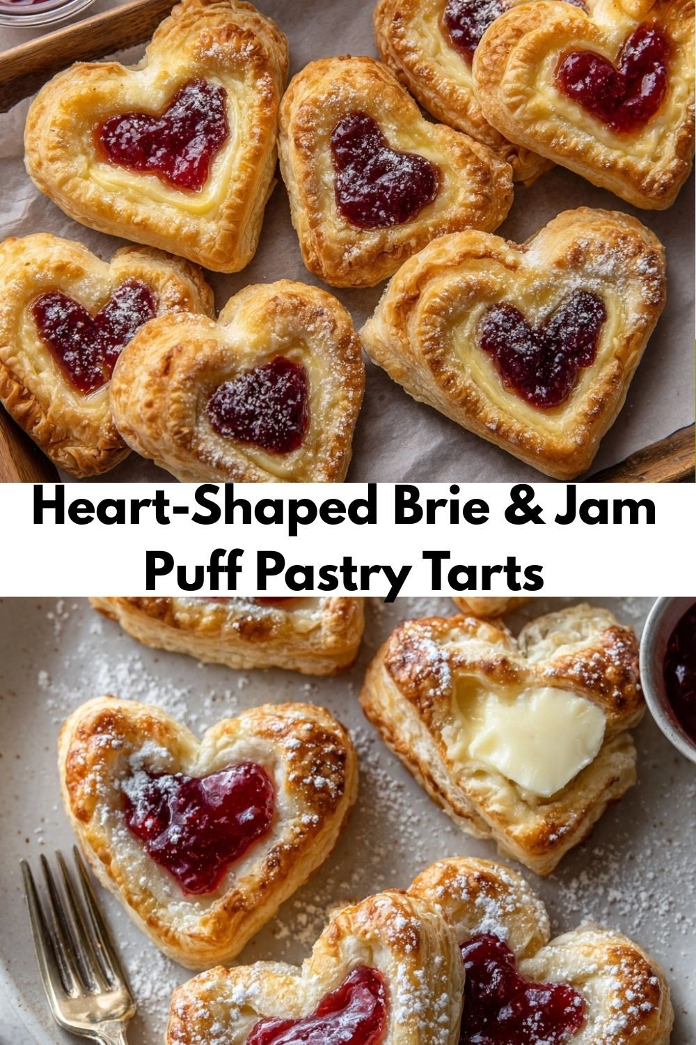 Heart-Shaped Puff Pastry Tarts with Jam and Brie : Easy, Elegant ...