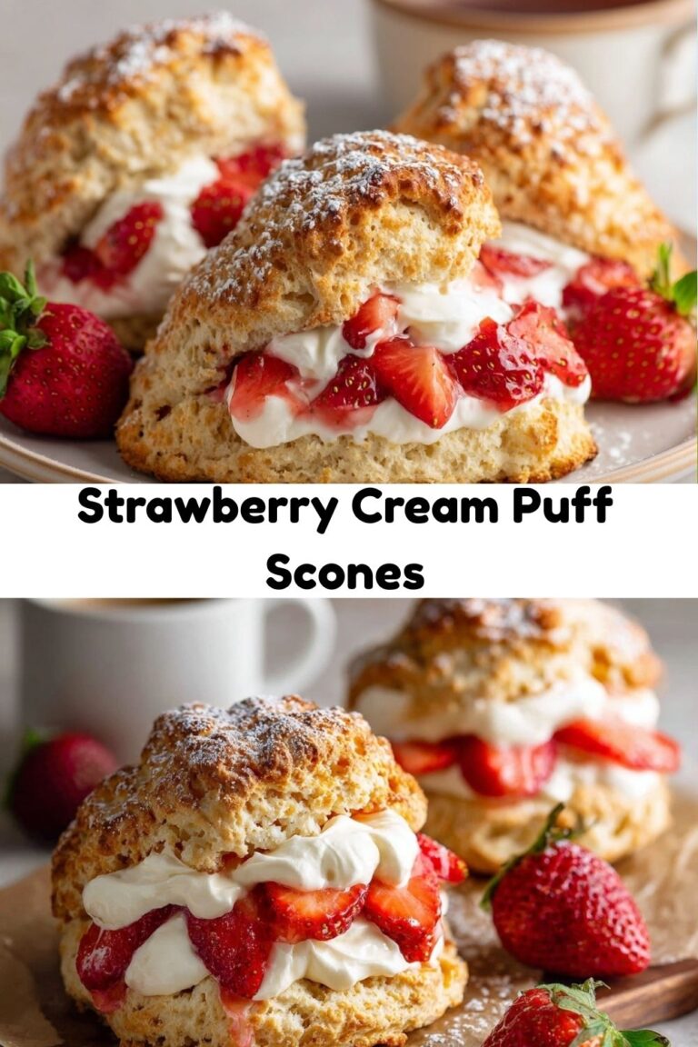 Strawberry Cream Puff Scones : Fluffy, Dreamy & Bakery-Worthy - The ...