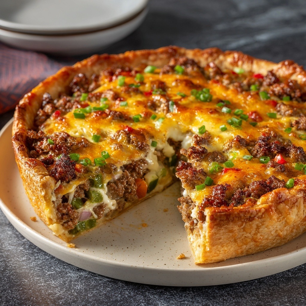 Italian Beef and Sausage Pie : Hearty Meat & Cheese Dinner Bake - The ...