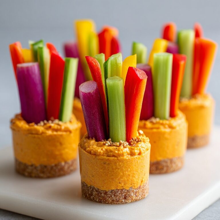 Carrot Hummus Cups with Rainbow Veggie Sticks (Healthy Snack Idea ...