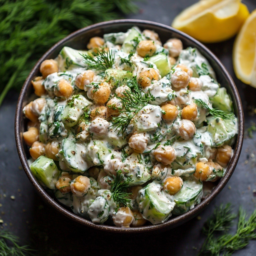 Tzatziki Chickpea Salad : Creamy Mediterranean Protein-Packed Bowl ...