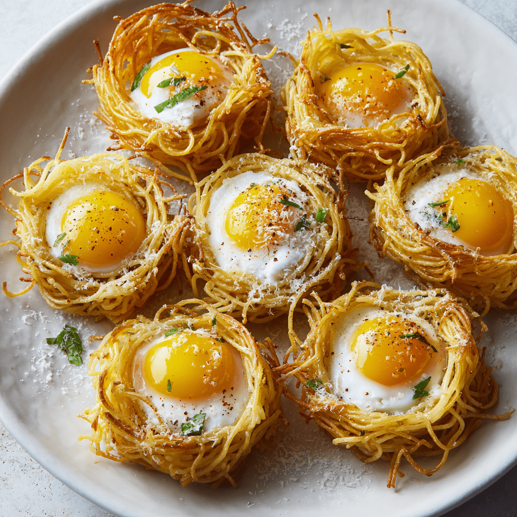 Crispy Spaghetti Nests : Golden Pasta Bundles with Egg or Ricotta - The ...