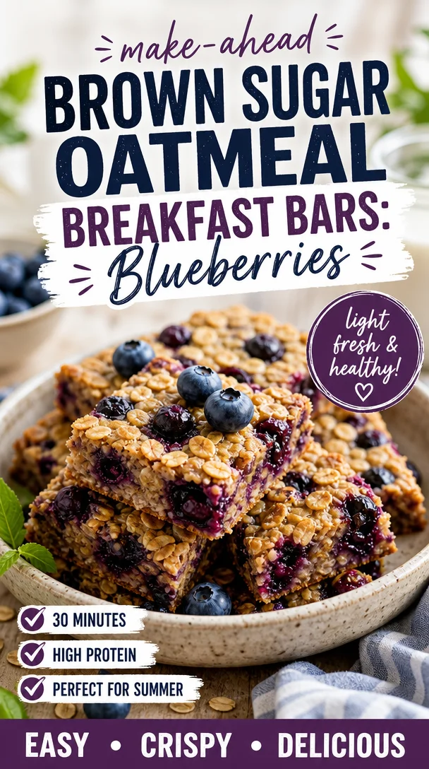 Make-Ahead Brown Sugar Oatmeal Breakfast Bars: Blueberries
