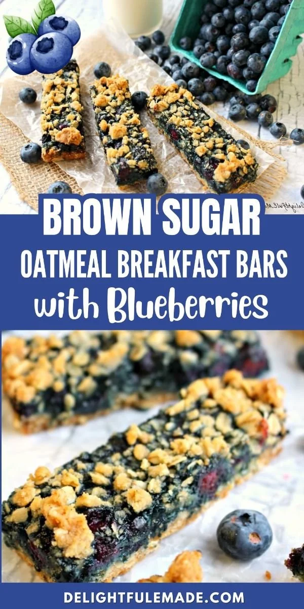 Make-Ahead Brown Sugar Oatmeal Breakfast Bars: Blueberries